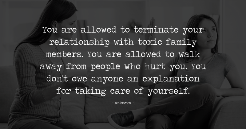“Just because we are family, does not mean I have to deal with your ... “Just because we are family, does not mean I have to deal with your ...